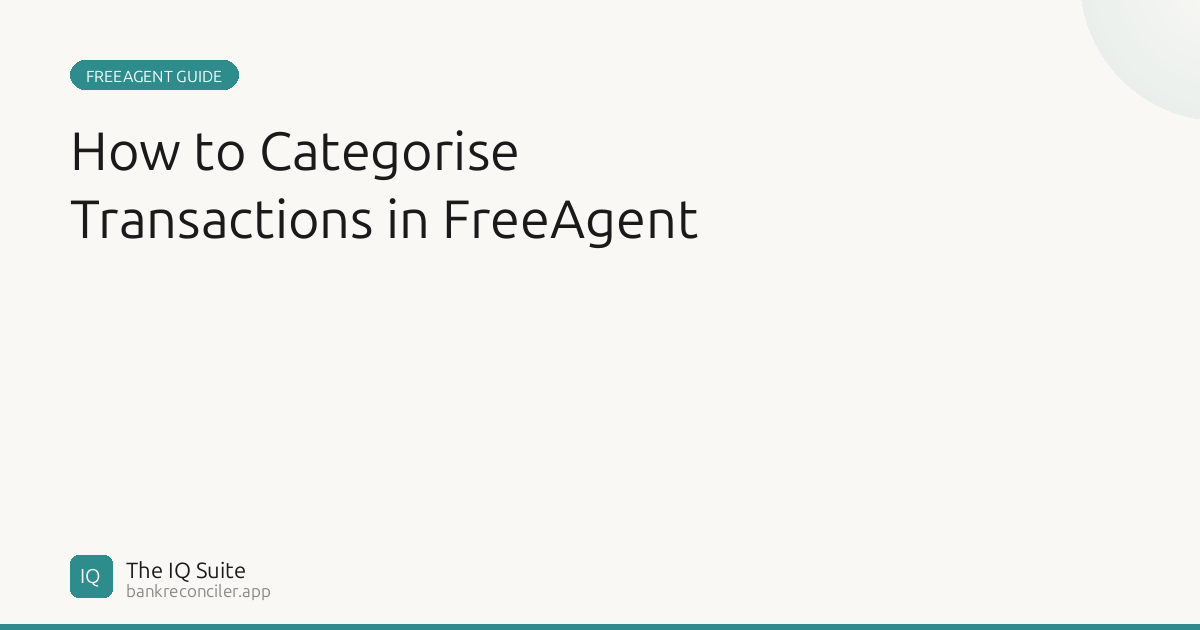 Categorise Transactions in FreeAgent: Explain Bank Lines & VAT