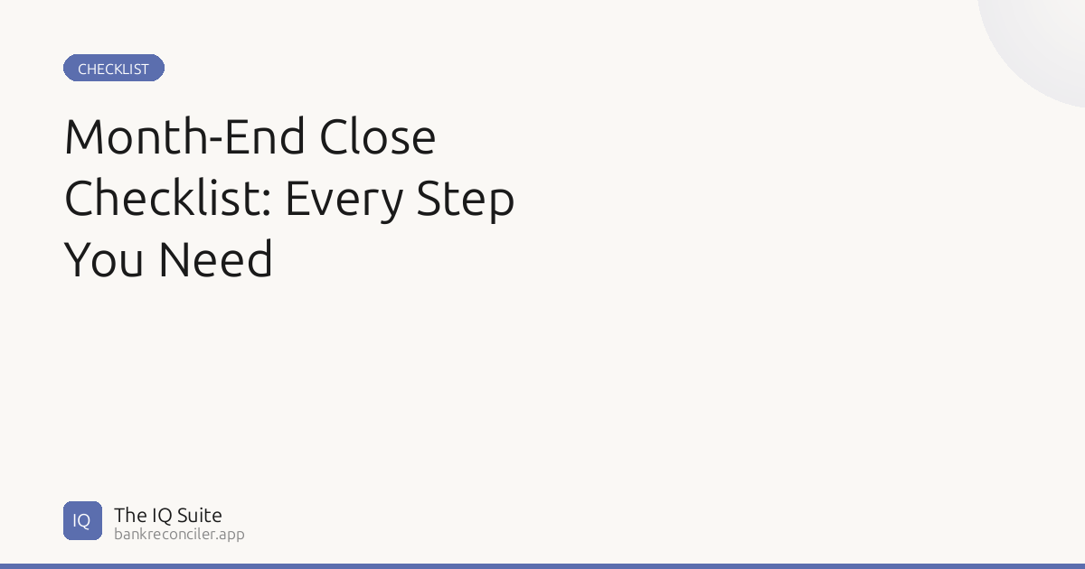 UK Month-End Close Checklist for Bookkeepers (2026)